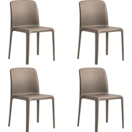 4-Fußstuhl CONNUBIA Stühle Gr. B/H/T: 77 cm x 103 cm x 58 cm, 4 St., Set, grau (taubengrau matt) 4-Fuß-Stühle