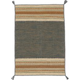 Teppich CarpetFine "Kelim Azizi" Teppiche Gr. B/L: 160 cm x 230 cm, 5 mm, 1 St., grün Baumwollteppiche
