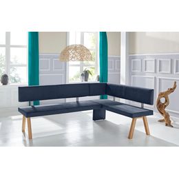 Eckbank Home Affaire "Rio" Sitzbänke Gr. B/H/T: 170 cm x 89 cm x 140 cm, Struktur fein, langer Schenkel links, grau (grau blau) Eckbänke