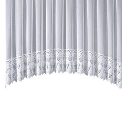 Gardine Stickereien Plauen "Diana" Gardinen Gr. 145 cm, Kräuselband, 600 cm, weiß Kräuselband