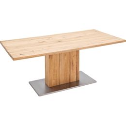 MCA furniture Esstisch Greta, Esstisch mit Baumkante, gerader Kante oder geteilter Tischplatte, beige