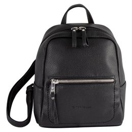 Tom Tailor Rucksack Tinna, Kleiner lässiger und sportiver Rucksack mit Kurzgriff, schwarz