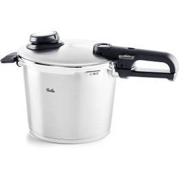 Fissler Schnellkochtopf Vitavit® premium Edelstahl Schnellkochtopf 6 L, Ø 22 cm, Edelstahl 18/10 (3-tlg), Dampfkochtopf, Einstellbare Kochstufen und Abdampfen, Induktion, silberfarben