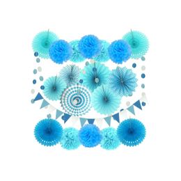 MAGICSHE Pompon Bunte Papier Fan Blume Papier Ball Set