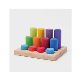 GRIMM´S Spiel und Holz Design Spielbausteine Steckspiel Walzen 12 Teile Holzspielzeug Stapelsteine