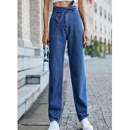 ZWY High-waist-Jeans Damen-Jeans mit hoher Taille Röhrenjeans Bleistift-Denim