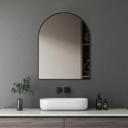 Badspiegel 60x80cm Wandspiegel Schwarz Metall Badezimmerspiegel Badzimmer Spiegel bad schwarzer rahmen - Boromal