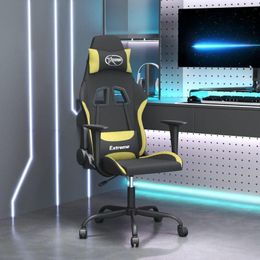 Vidaxl - Gaming-Stuhl Schwarz und Hellgrün Stoff Schwarz