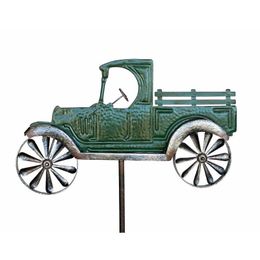 DanDiBo - Gartenstecker Metall Oldtimer Auto xl 160 cm Grün 96102 Windspiel Windrad Wetterfest Gartendeko Garten Gartenstab Bodenstecker