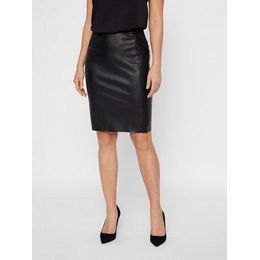 Véro Moda Vero Moda Lederimitatrock VMBUTTERSIA HW COATED SKIRT NOOS, schwarz