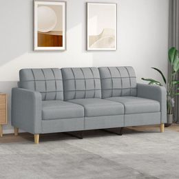 Bonnevie - 3-Sitzer-Sofa,Sofas gerade Hellgrau 180 cm Stoff vidaXL