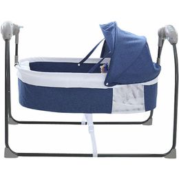 Senderpick - Babywippe Babywiege Elektro Wiege Babyschaukel Bett Automatisch Stubenwagen blau 18KG mit Schaukelfunktion