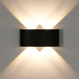 Led -Außenwandlampe, 12W moderne unten Lampe Wandleuchte 1200 lm, wasserdichte Wandbeleuchtung IP65 für Wohnzimmer Badezimmer, 3000k heiß weiß