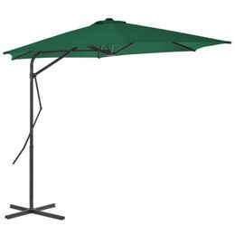 Sonnenschirm,Gartenschirm mit Stahl-Mast 300 cm Grün vidaXL