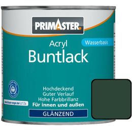 Acryl Buntlack 750ml Moosgrün Glänzend Wetterbeständig Holz & Metall - Primaster