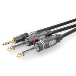 SOMMER CABLE - HBA-3S62-0150 Klinke Audio Anschlusskabel [1x Klinkenstecker 3.5 mm - 2x Klinkenstecker