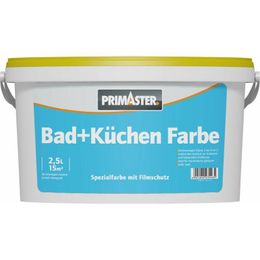 Bad- & Küchenfarbe 2,5L Weiß Matt Feuchtraumfarbe Anti-Schimmel-Schutz - Primaster