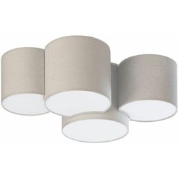 Licht-Erlebnisse - Deckenlampe E27 Braun Stoff 4-flammig Modern Deckenleuchte Wohnzimmer - Weiß, Braun