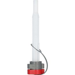 Flexibles Auslaufrohr 20mm, Verschlusskappe-grau für Wasserkanister Rohr weiss Länge 245mm - Pressol