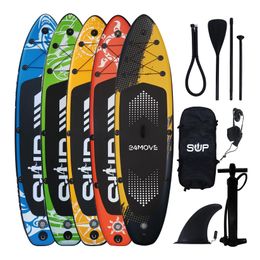 24MOVE® Standup Paddle Board SUP, inkl. umfangreichem Zubehör, Paddel und Hochdruckpumpe, ROT, 305x76x15cm