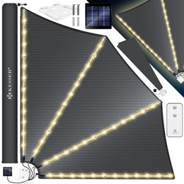 Kesser® Balkonfächer mit LED klappbar mit Wandhalterung 140x140cm Sichtschutz Balkon Windschutz Balkonsichtschutz Seitenmarkise witterungsbeständig inkl. Montagematerial