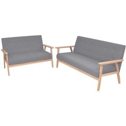 Sofa-Set 2-tlg. Stoff Hellgrau vidaXL908992