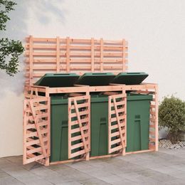 Mülltonnenbox für 3 Tonnen Massivholz Douglasie vidaXL563177