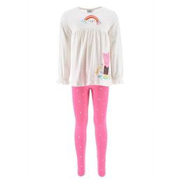 Peppa Pig Schlafanzug Sommer-Set T-Shirt Oberteil mit Leggings Hose (2 tlg)
