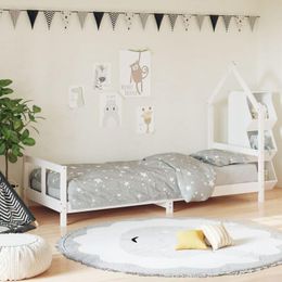 Kinderbett,Einzelbette Weiß 80x200 cm Massivholz Kiefer vidaXL
