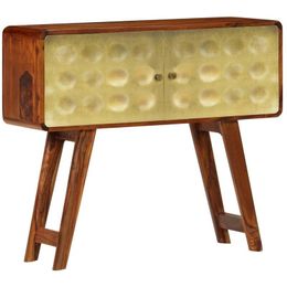 Sideboard,Kommode mit Goldaufdruck 90x30x77 cm Massivholz vidaXL