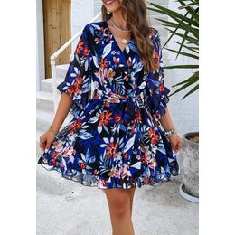 RUZU UG Midikleid Sommerkleid Strandkleid Maxikleid Elastizität Rock Dirndl Kleid damen