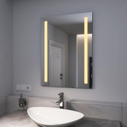 Led Badspiegel 80x60cm Badezimmerspiegel mit Warmweißer Beleuchtung - Emke