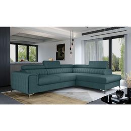 Ecksofa mit Schlaffunktion und Bettkasten, Couch für Wohnzimmer, Schlafsofa Sofagarnitur L-Form Wohnlandschaft mit Bettfunktion 278x92x205 cm olivier