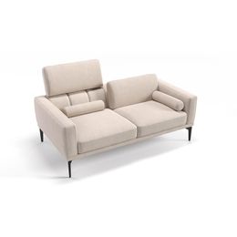 Stoff 2-Sitzer Sofa salerno Creme 176 x 97 x 72 cm Füße: Matt-Schwarz - Creme - Sofanella