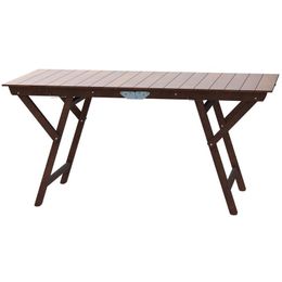 OKAFFAREFATTO Lux Picknicktisch aus dunklem Walnussholz, 140 x 70 cm, klappbar
