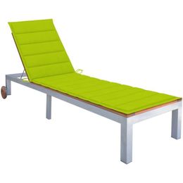 MAISONCHIC - Sonnenliege,Liegestuhl,Gartenliege mit Auflage Akazie Massivholz Verzinkter Stahl VEIN988720