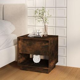 Nachttisch, Nachtkommode, Beistelltisch, Nachtschrank für Schlafzimmer Räuchereiche 45x34x44 cm Holzwerkstoff MAIW97888 MAISONCHIC