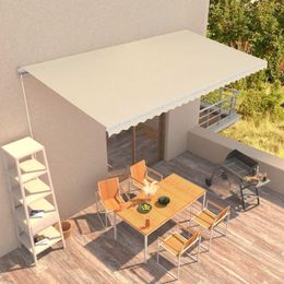 Einziehbare Markise Sonnenmarkise Sonnenschutz Terrasse Balkon Auvent Handbetrieben 600 x 300 cm Creme RGDCH963298 MAISONCHIC