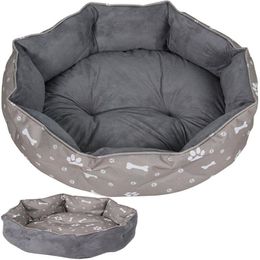 Mucola Katzenbett Hundebett Hundesofa Rund Ø60cm Grau Hundekissen Wendekissen Haustierbett Katzenliege Katzenschlafplatz Tierbett