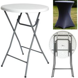 baumarktplus Partytisch + Husse anthrazit ø 80 cm Bistrotisch Stehtisch Klapptisch Biertisch