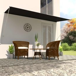 Einziehbare Markise Sonnenmarkise Sonnenschutz Terrasse Balkon Auvent 400×150 cm Anthrazit RGDCH462312 MAISONCHIC