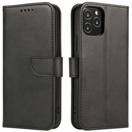 Premium Magnet Case Buch Tasche Schutzhülle aufklappbare Hülle Standfunktion Zubehör kompatibel mit Samsung Galaxy A73 5G Schwarz - Schwarz
