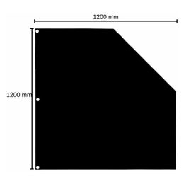 Bodenplatte Kamin Emaillierte-Stahlblech grau schwarz 1200 x 1200 mm e 51-Fünfeck