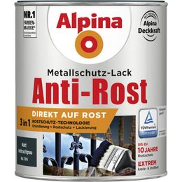 Alpina - Metallschutz-Lack Anti-Rost 750 ml anthrazit matt Metallack Schutzlack
