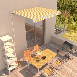 Einziehbare Markise Sonnenmarkise Sonnenschutz Terrasse Balkon Auvent Handbetrieben 300 x 250 cm Gelb und Weiß RGDCH544813 MAISONCHIC