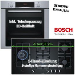 Einbaubackofen HBA3140S0 mit Gas-Kochfeld PPS9A6B90 - autark, 90cm - Bosch