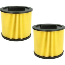 Filterset 2x Faltenfilter kompatibel mit Einhell te-vc 36/25 Li S-Solo Staubsauger - Filter, Patronenfilter, Papier / Kunststoff, schwarz gelb - vhbw