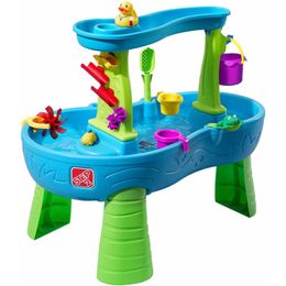 Rain Showers Wasserspieltisch Großer Wassertisch mit 13-teiligem Zubehörset Garten Wasser Spieltisch für Kinder in Blau und Grün - Grün - Step2