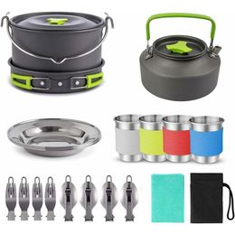 Qiedie - 22er-Pack hängendes Küchenutensilien-Set für 4–5 Personen, Camping, Picknick, Camping, b