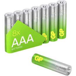 Gp Batteries - Super Micro (AAA)-Batterie Alkali-Mangan 1.5 v 8 St.